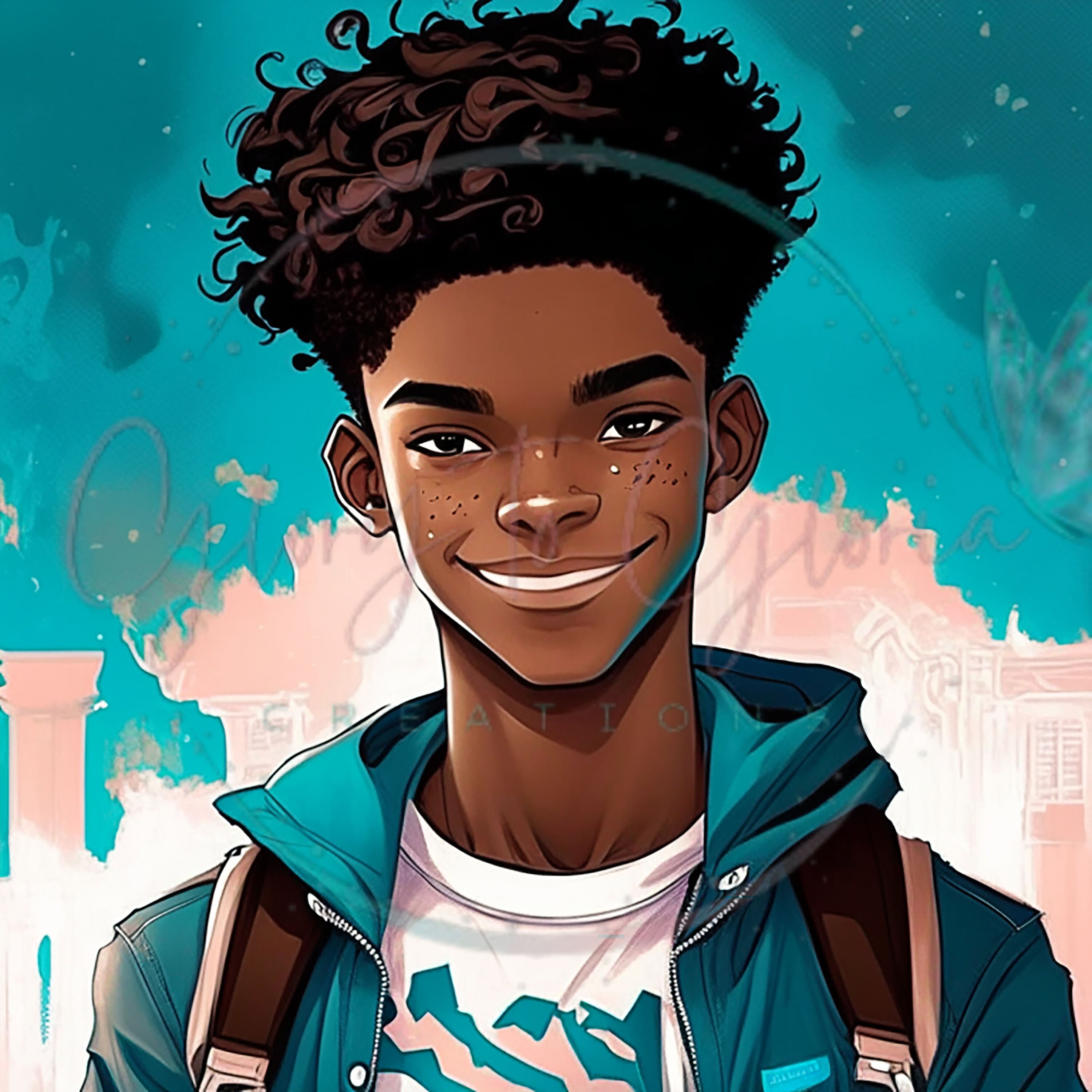 Beautiful Black Boy Magic Turquoise PNG Clipart Tshirt Tumbler ...