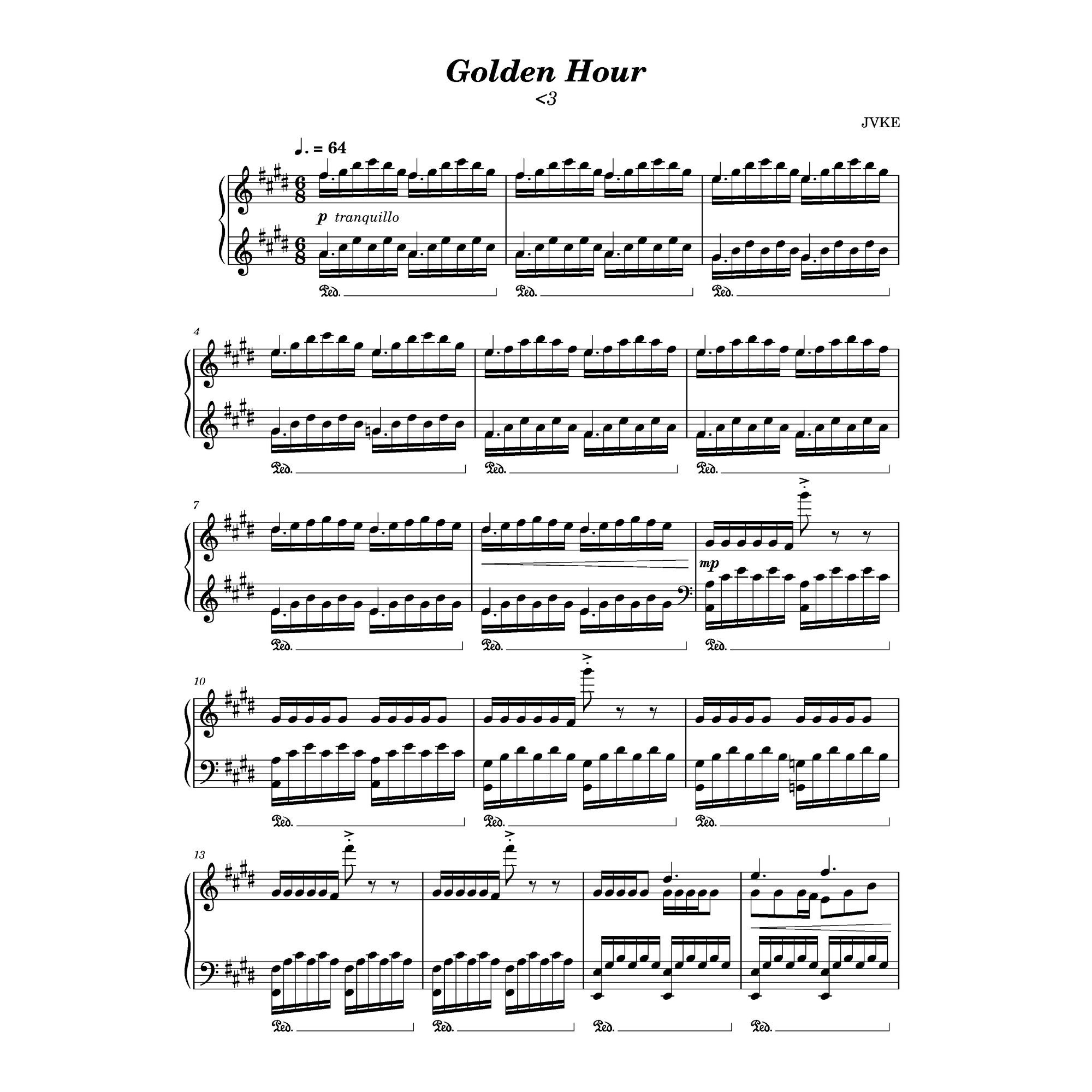 Golden Hour - JVKE Piano Sheet Music Download Printable PDF 5 Pages - Etsy