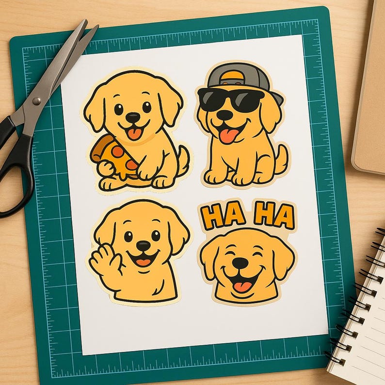 Printable Dog Stickers PSD | Cute Dog Sticker Sheet | Digital Download ...