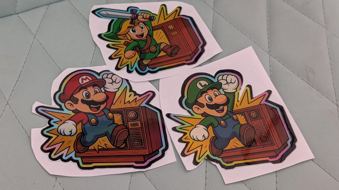 Video Game Characters Retro Sticker Large Print - Etsy