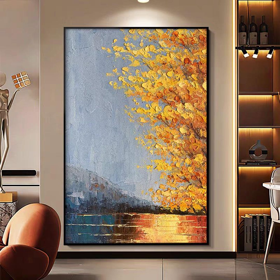 River Landscape Painting Original Oil Painting on Canvas Autumn ...