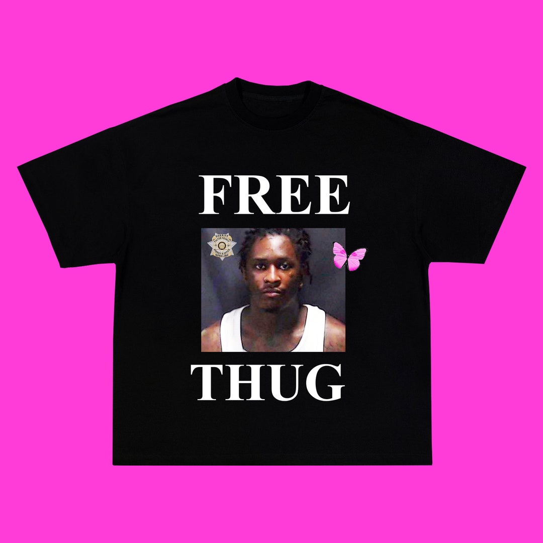 FREE THUG Young Thug Oversized Boxy Fit Tee, Graphic Print, Unisex ...