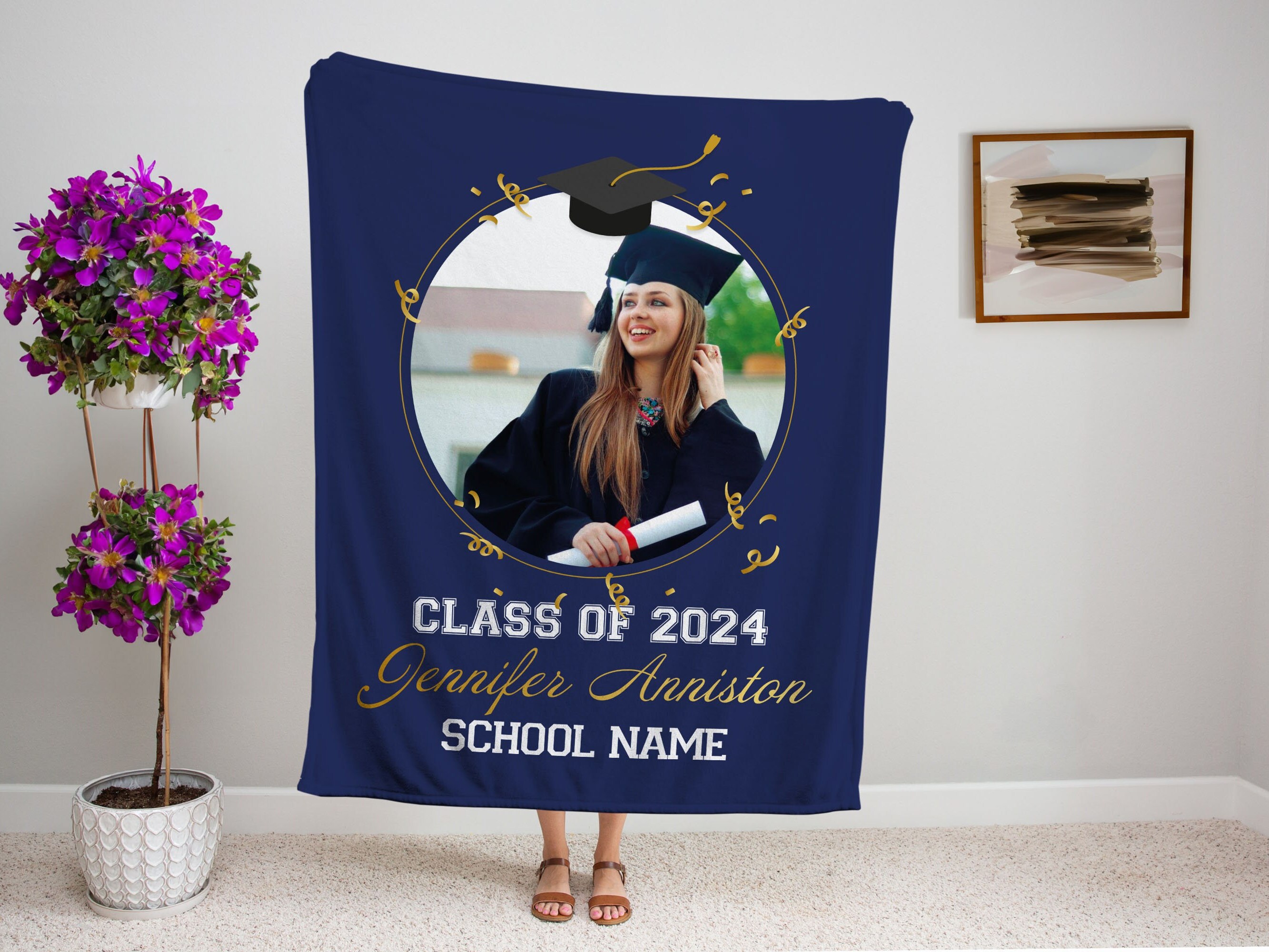 Custom Graduate Blanket With Photo Personalized - Etsy