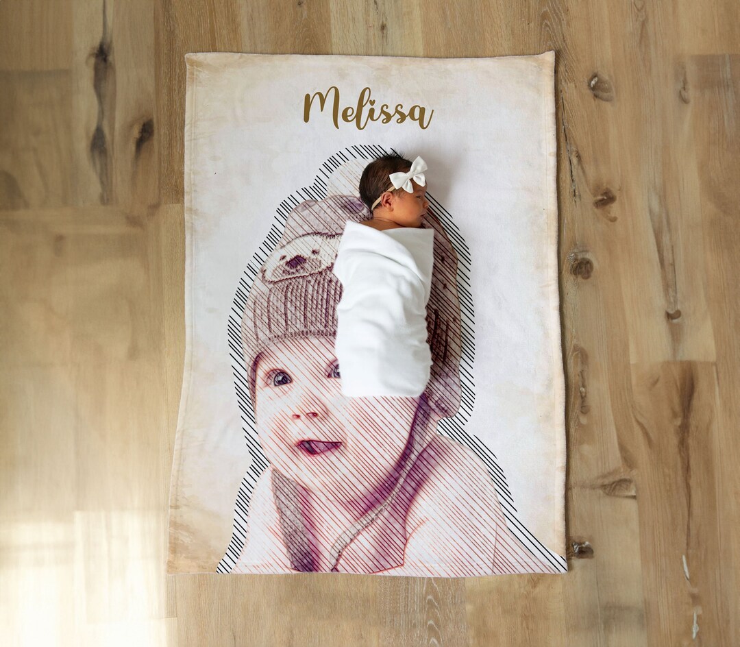 Custom Drawing Blanket With Photo, Personalized Fleece/minky/sherpa ...