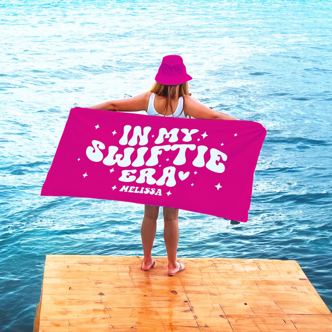 Custom Name Swifty Era Design Beach Towel, Concert Fan Beach Towel ...