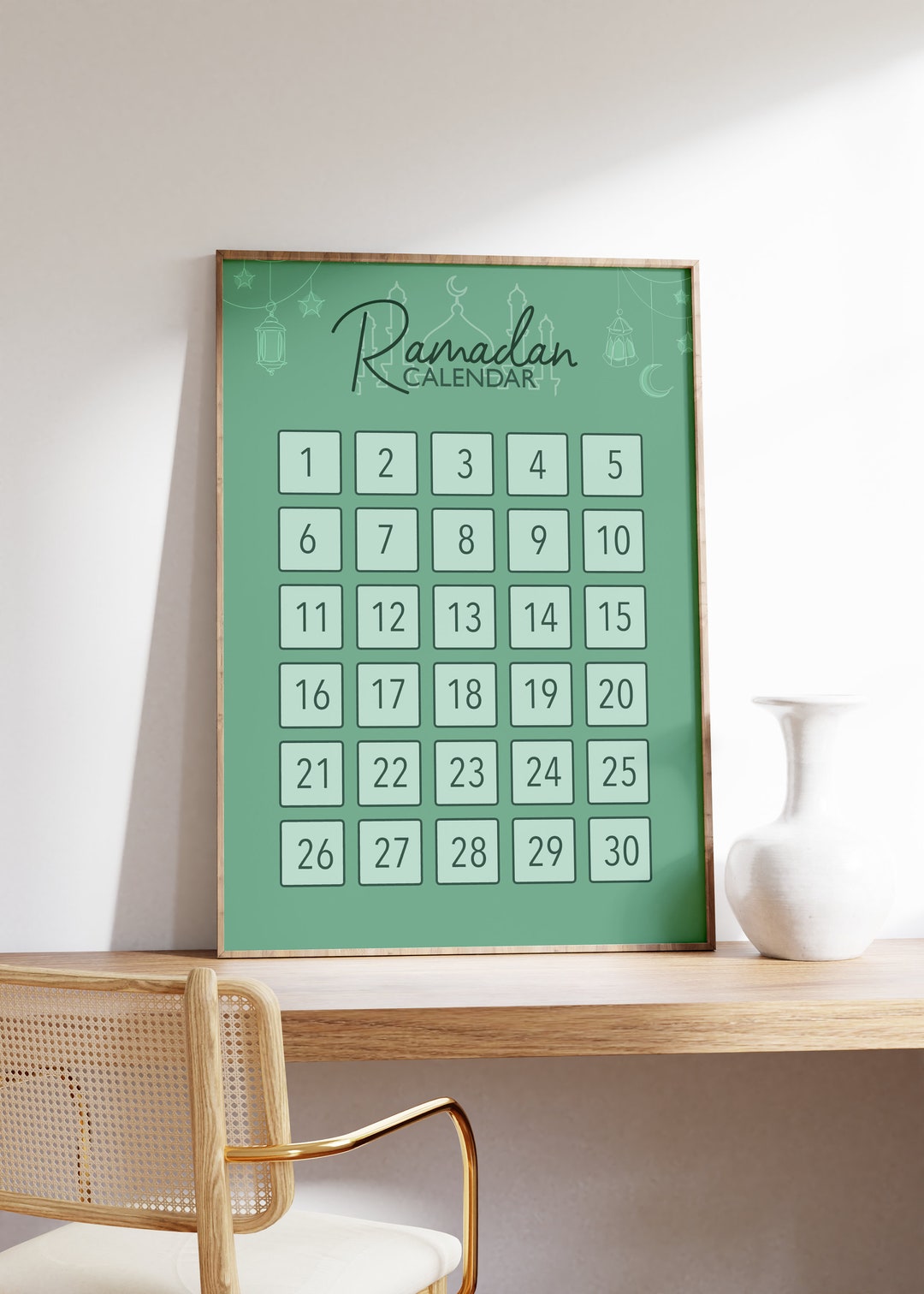 Ramadan Calendar Print Ramadan Countdown Calendar Poster Countdown to ...