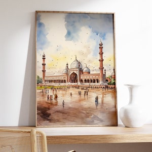 Badshahi Mosque Print, Pakistan Wall Art, Pakistan Print, Pakistan Art ...