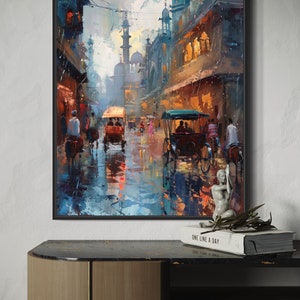 Lahore Old City Oil, Pakistan Wall Art, Pakistan Print, Pakistan Art ...