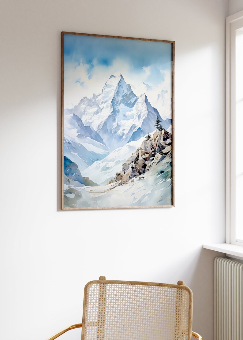 K2 Himalaya Watercolor Painting, Pakistani Art, Indian Art, Desi Art ...