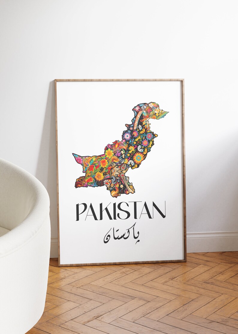 Pakistani Map With Truck Art Pattern, Desi Art, Wall Printable - Etsy ...