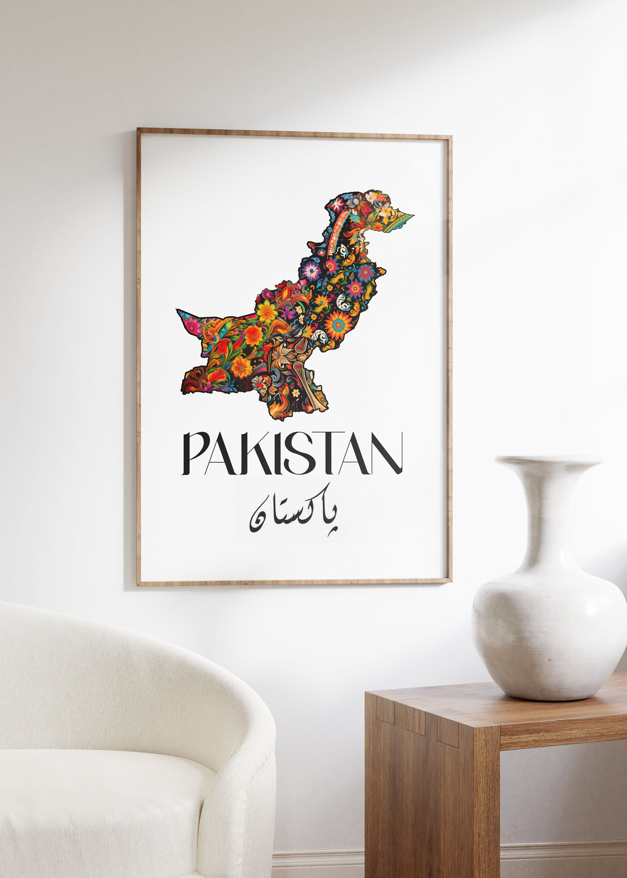 Pakistani Map With Truck Art Pattern, Desi Art, Wall Printable - Etsy