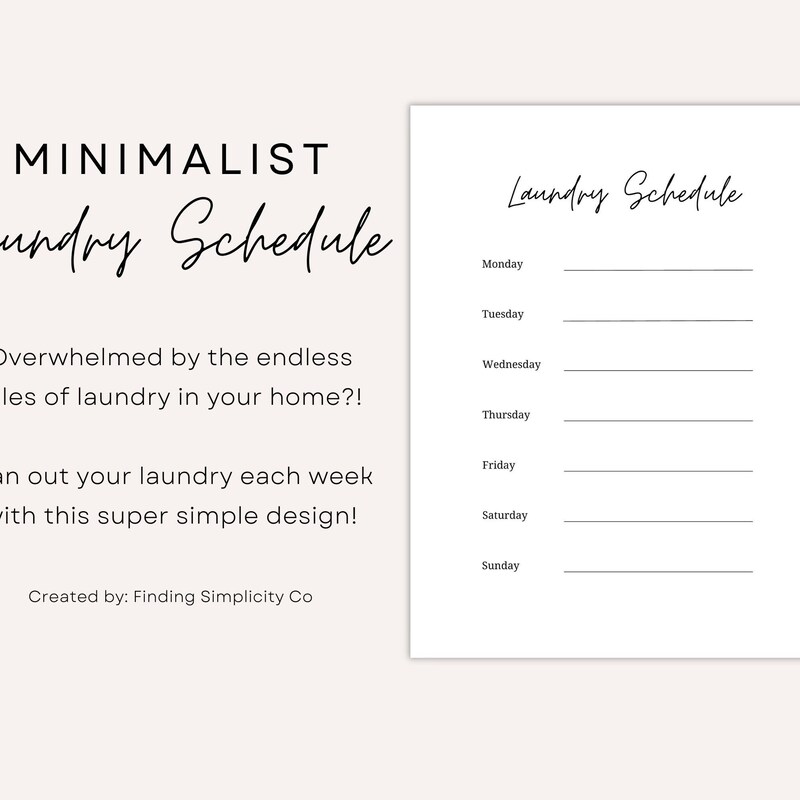 Laundry Schedule - Etsy