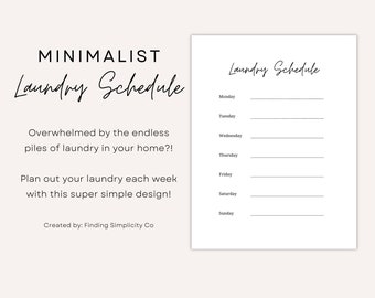 Editable Laundry Schedule Printable - Etsy