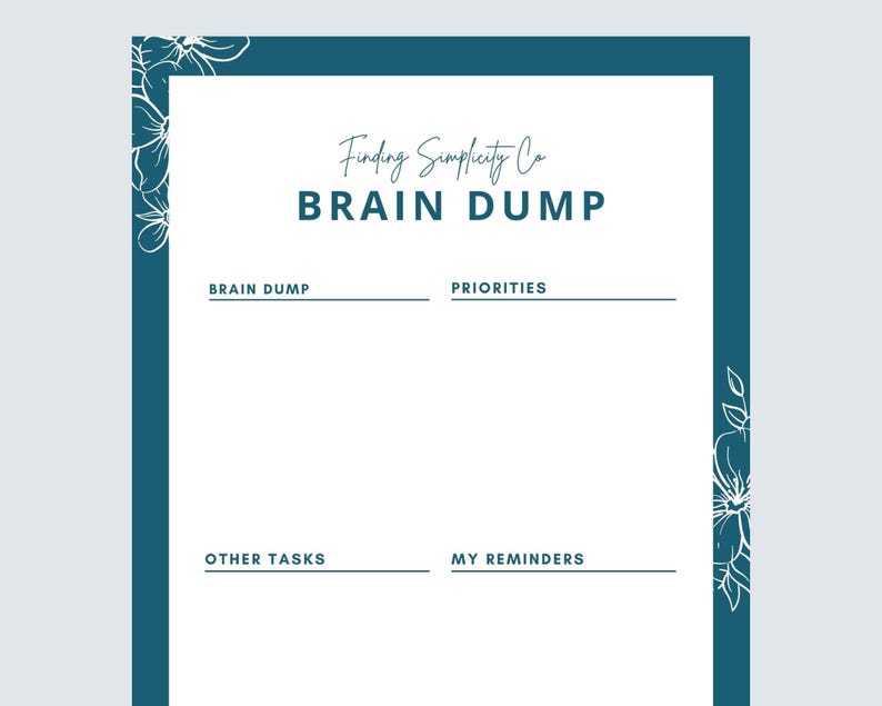Printable Brain Dump Template - Etsy
