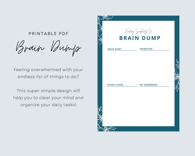 Printable Brain Dump Template - Etsy