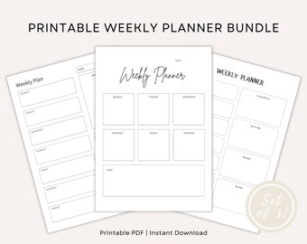 Weekly Plan, Weekly Planner, Simple Planner, Simple Weekly Planner ...