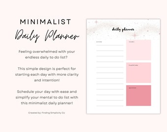Pretty in Pink Daily Planner Printable Stay Organized With Style - Etsy