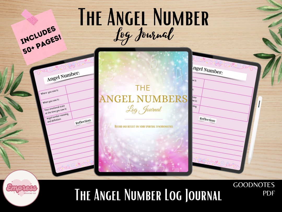 Angel Number Log Journal, Angel Numbers, Digital Journal, Self Reflect ...