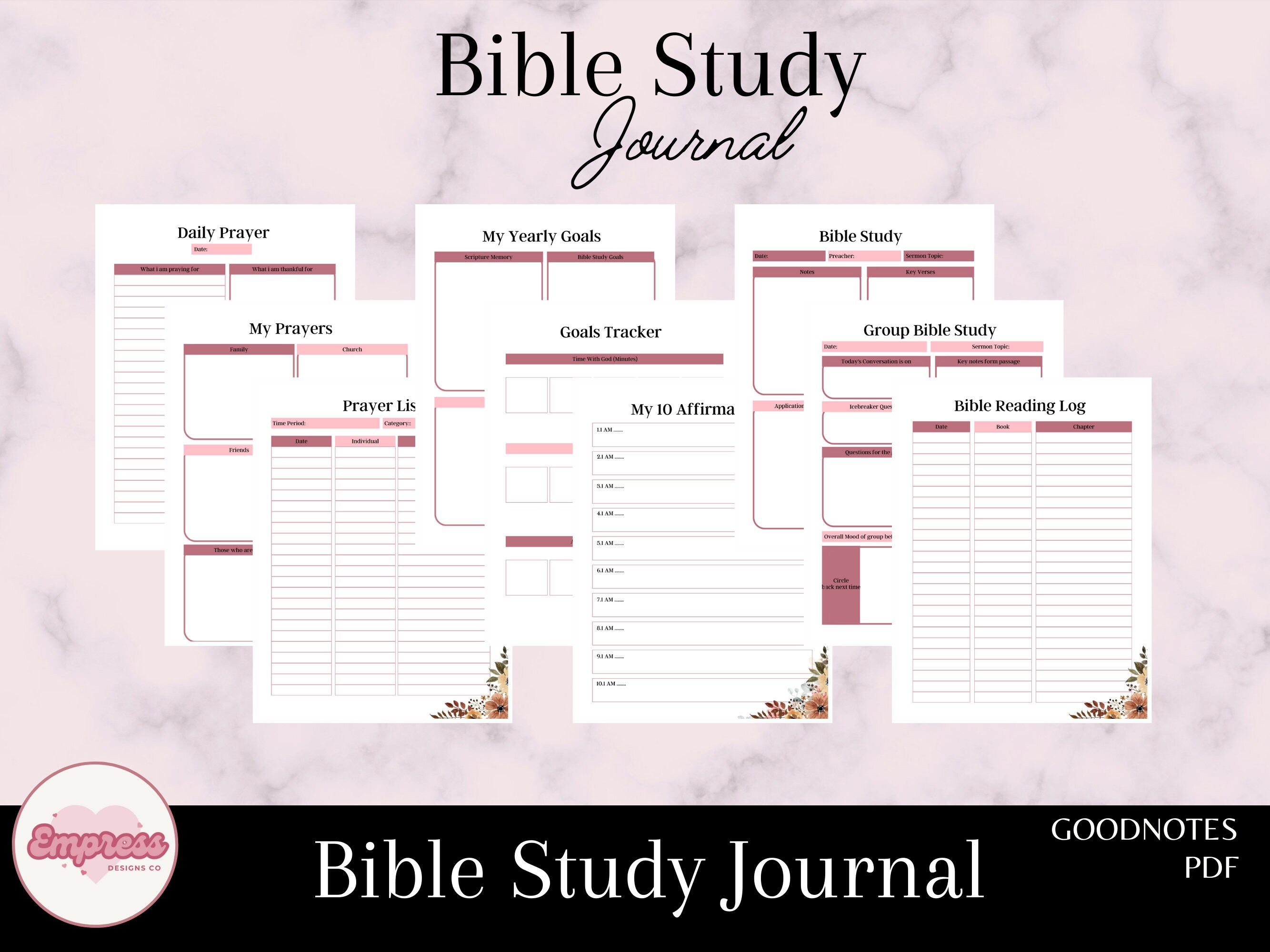 Bible Study Journal, Prayer Journal, Digital Bible Study Journal, PDF ...