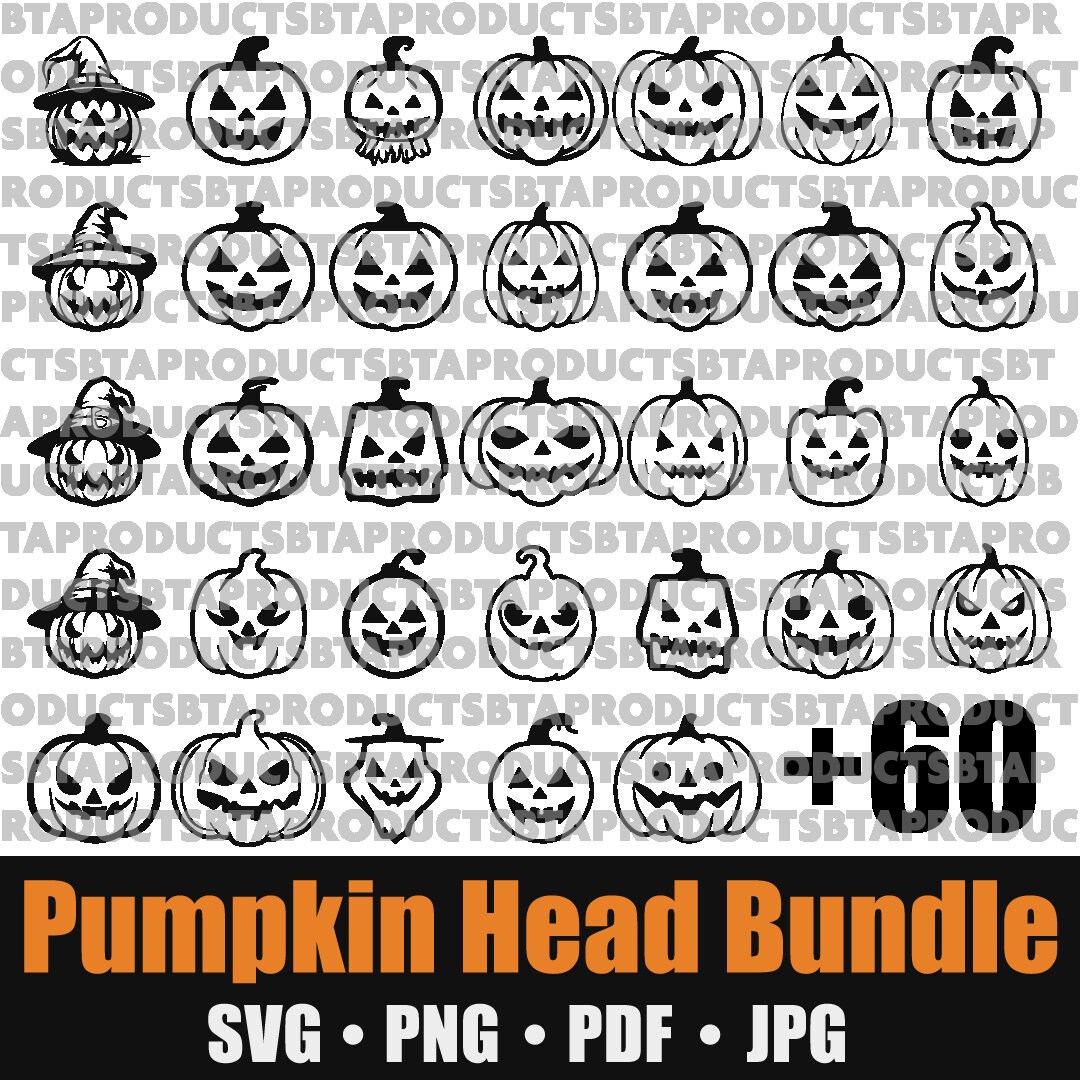 Jack 'o Lantern Pumpkin SVG Bundle, Pumpkin Lantern PNG Bundle ...