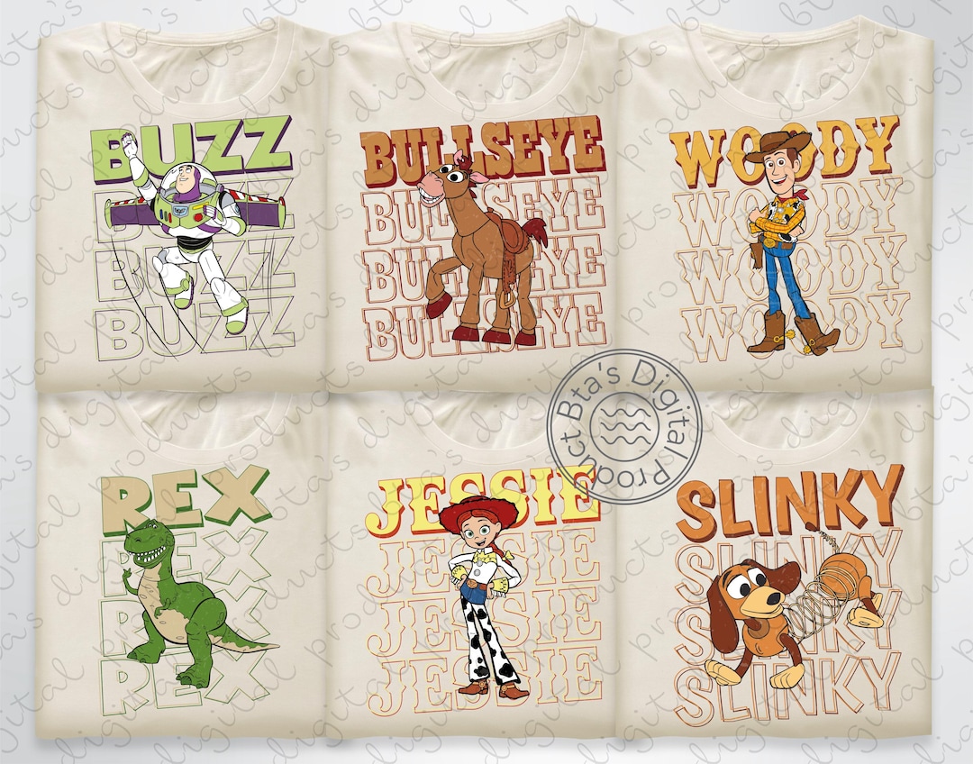 Retro Toy Story Design Bundle, Disney Toy Story SVG, Woody Png, Buzz ...