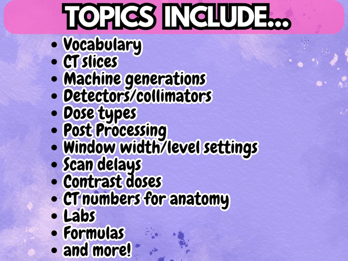 CT Boards Registry Exam Review Study Guide | Digital Download Study ...