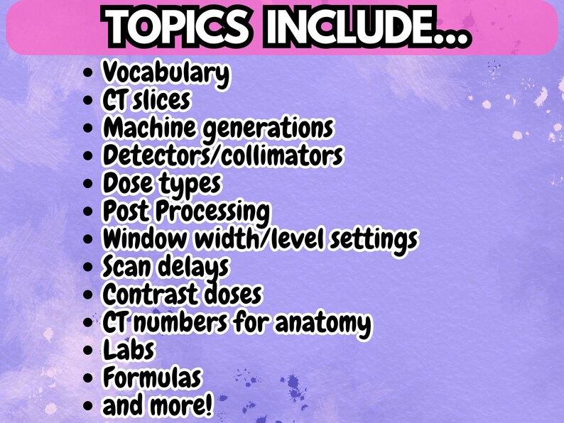 CT Boards Registry Exam Review Study Guide | Digital Download Study ...