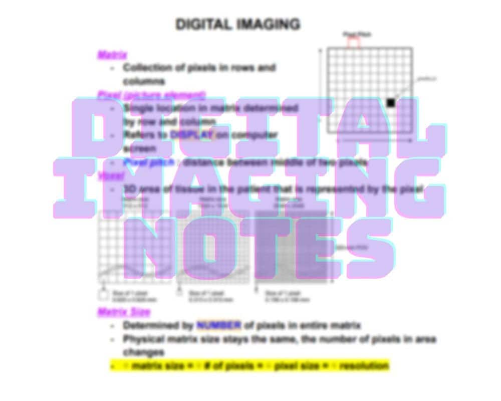 Digital Imaging X-ray Notes | Radiography | Digital | Rad Tech | Study ...