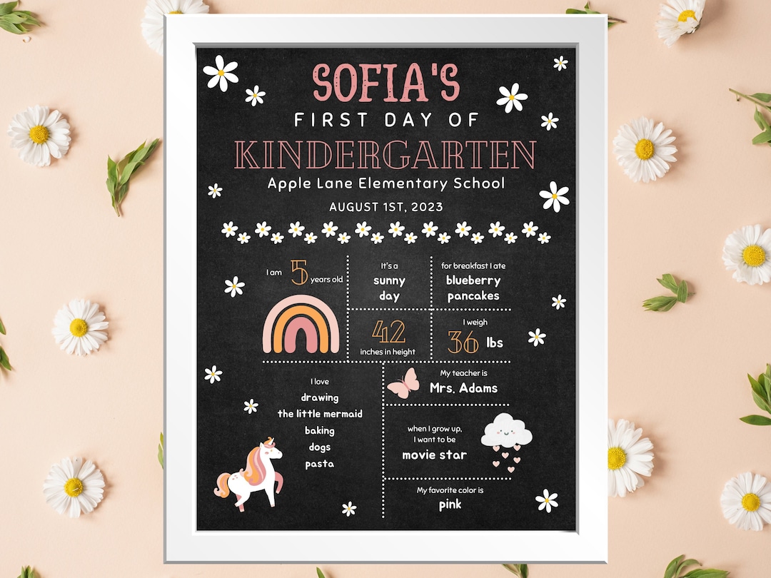 Printable First and Last Day of School Sign, Editable School Sign ...