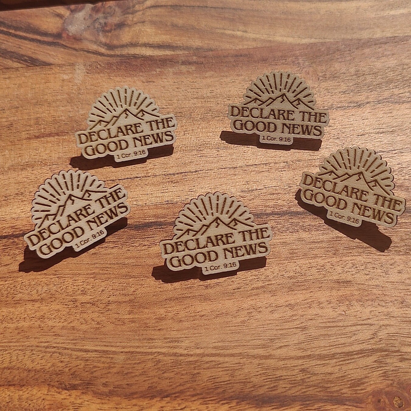 JW Pins | 1.5" Wooden Engraved Pins | Convention Theme "declare the ...