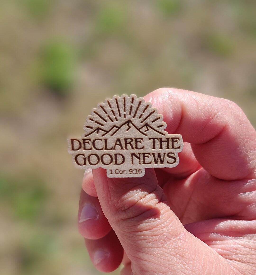 JW Pins | 1.5" Wooden Engraved Pins | Convention Theme "declare the ...