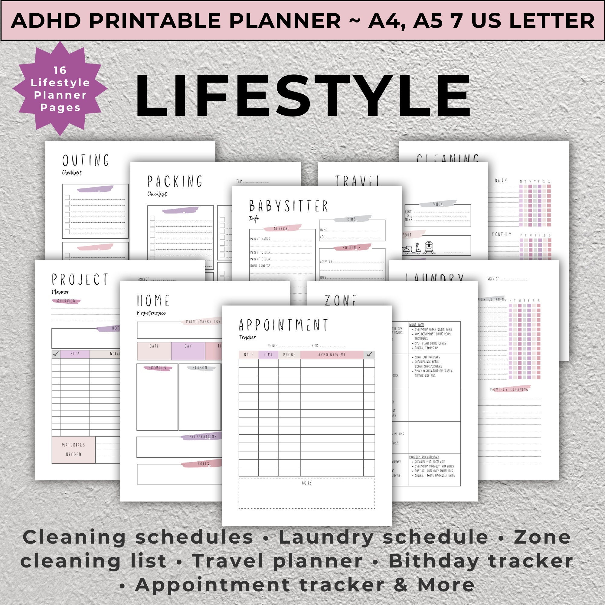 Planner Printable ADHD Planner Printable Financial Planner - Etsy