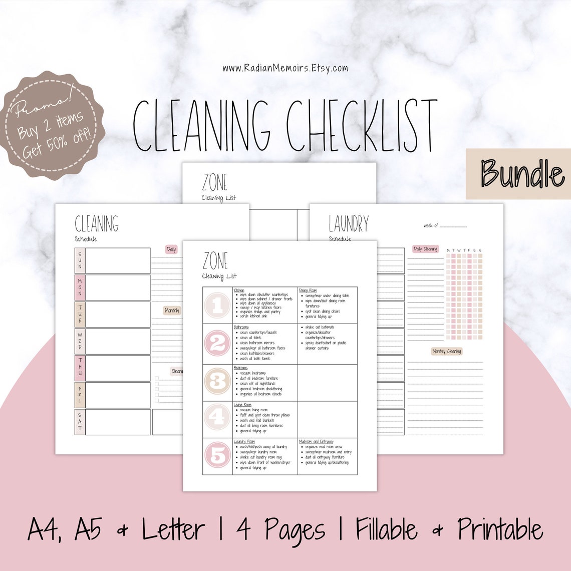 EDITABLE Cleaning Checklist: Family Chore Chart, Adult Chore Planner ...