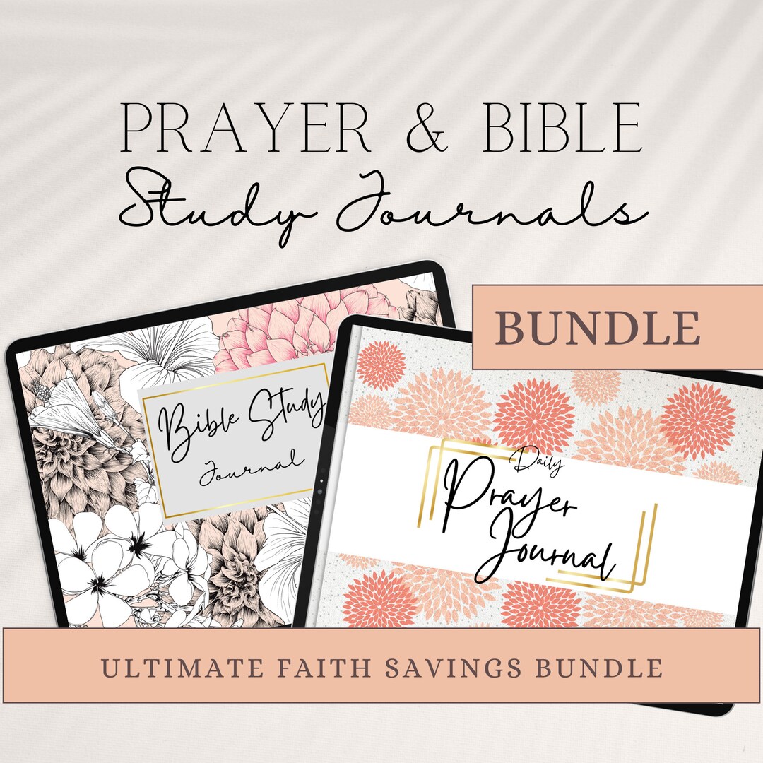 Prayer & Bible Study Journal Bundle Devotional Journal Bible Study ...