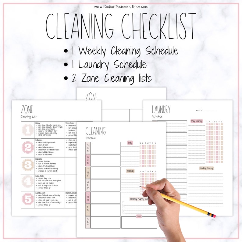 EDITABLE Cleaning Checklist: Family Chore Chart, Adult Chore Planner ...