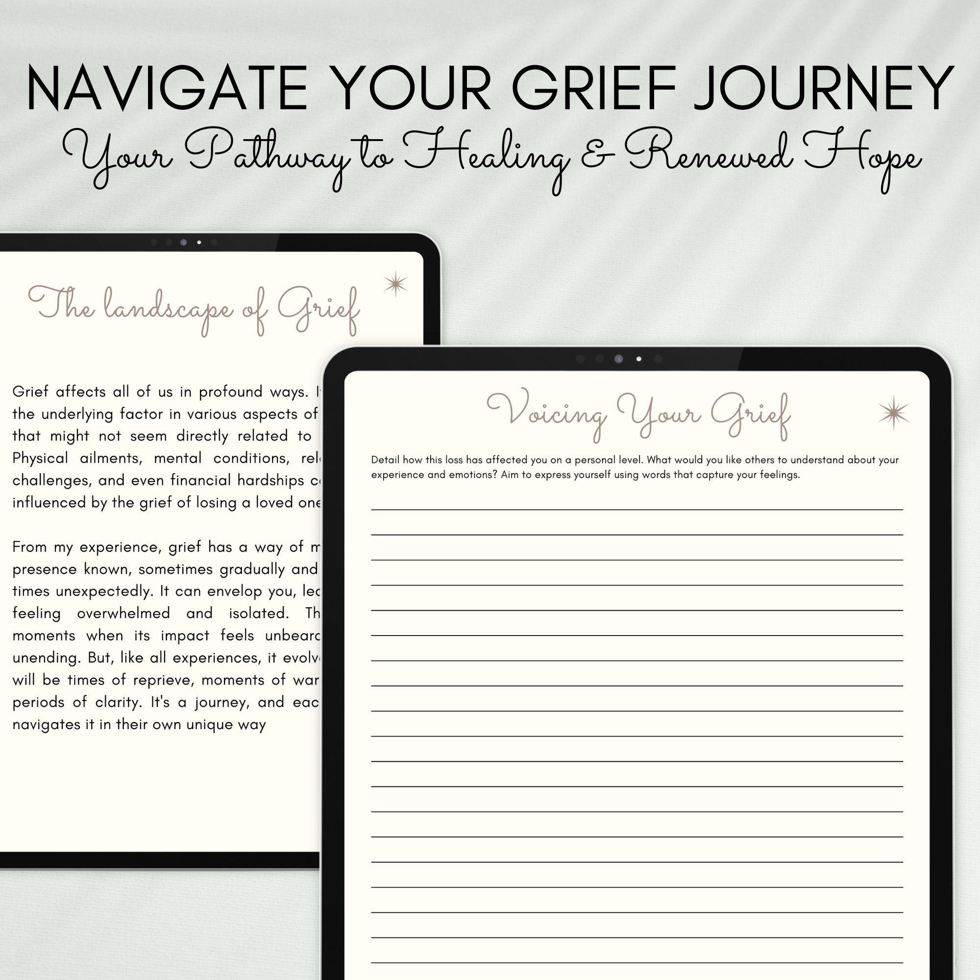 Grief Journal Therapy Worksheets Guided Journal Shadow Work Journal ...