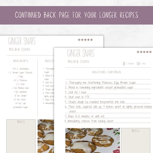 Editable Recipe Card Template Printable Customize Fonts & - Etsy