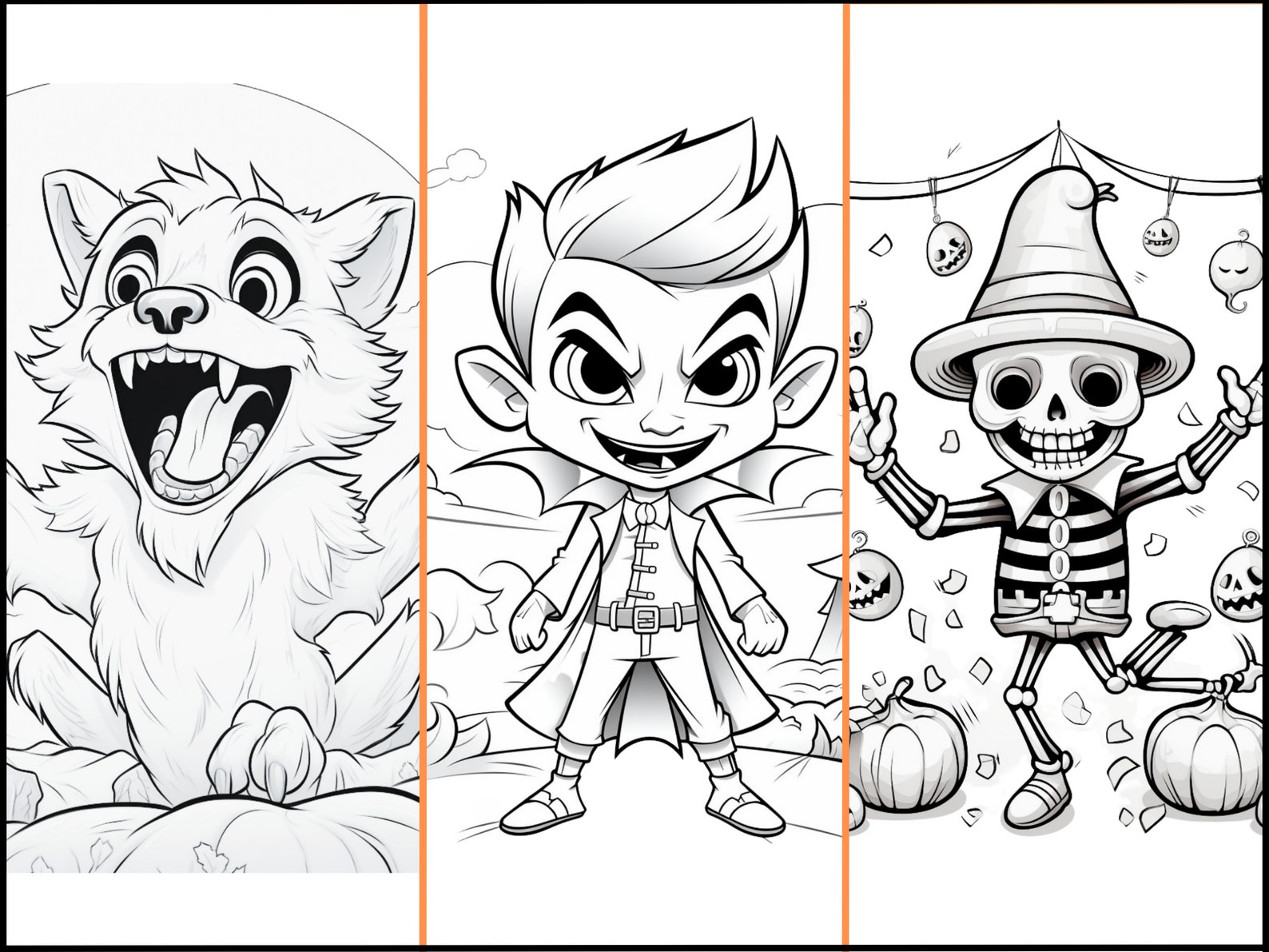 Kids Coloring Book Halloween Coloring Halloween Coloring - Etsy