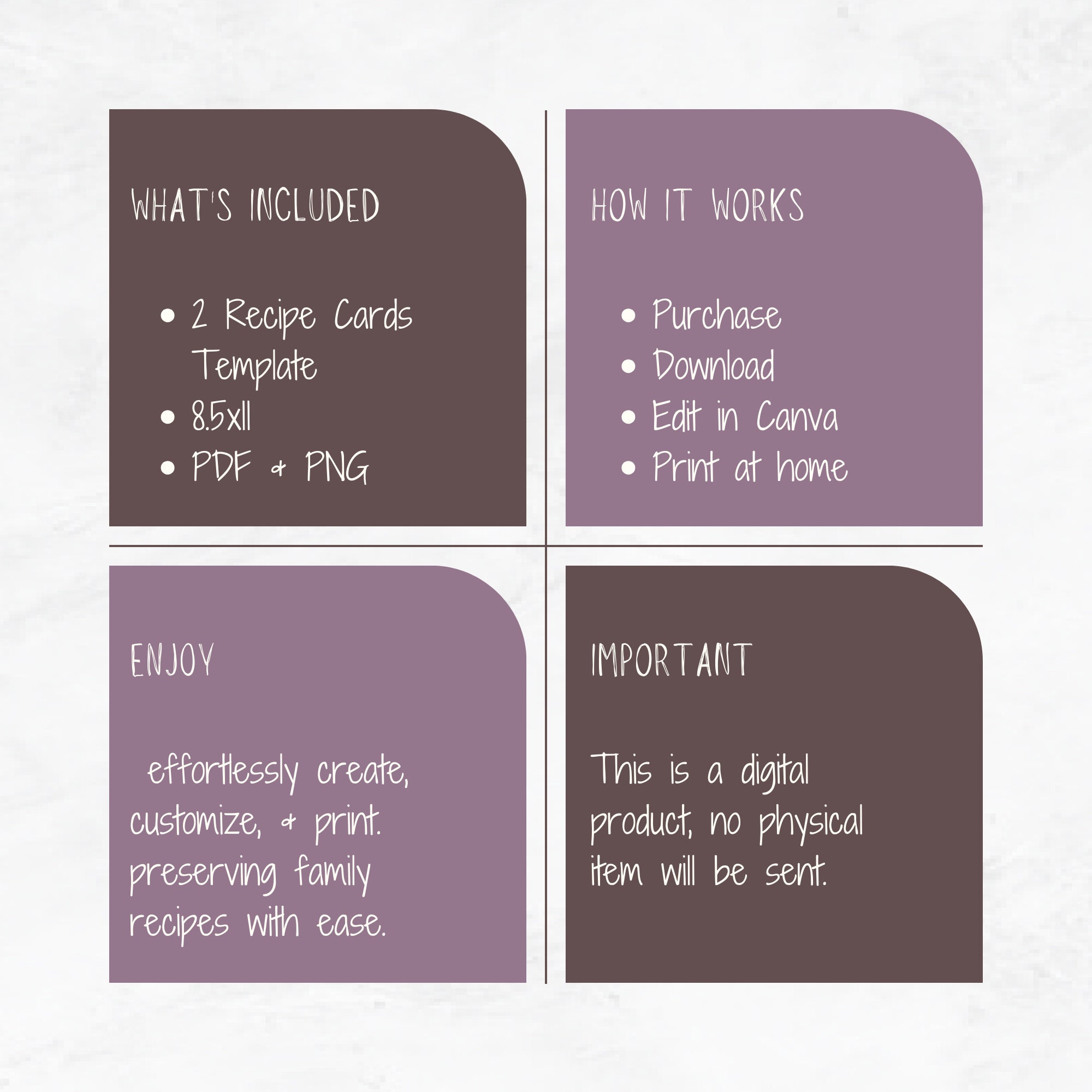Editable Recipe Card Template Printable Customize Fonts & Colors 8.5x11 ...