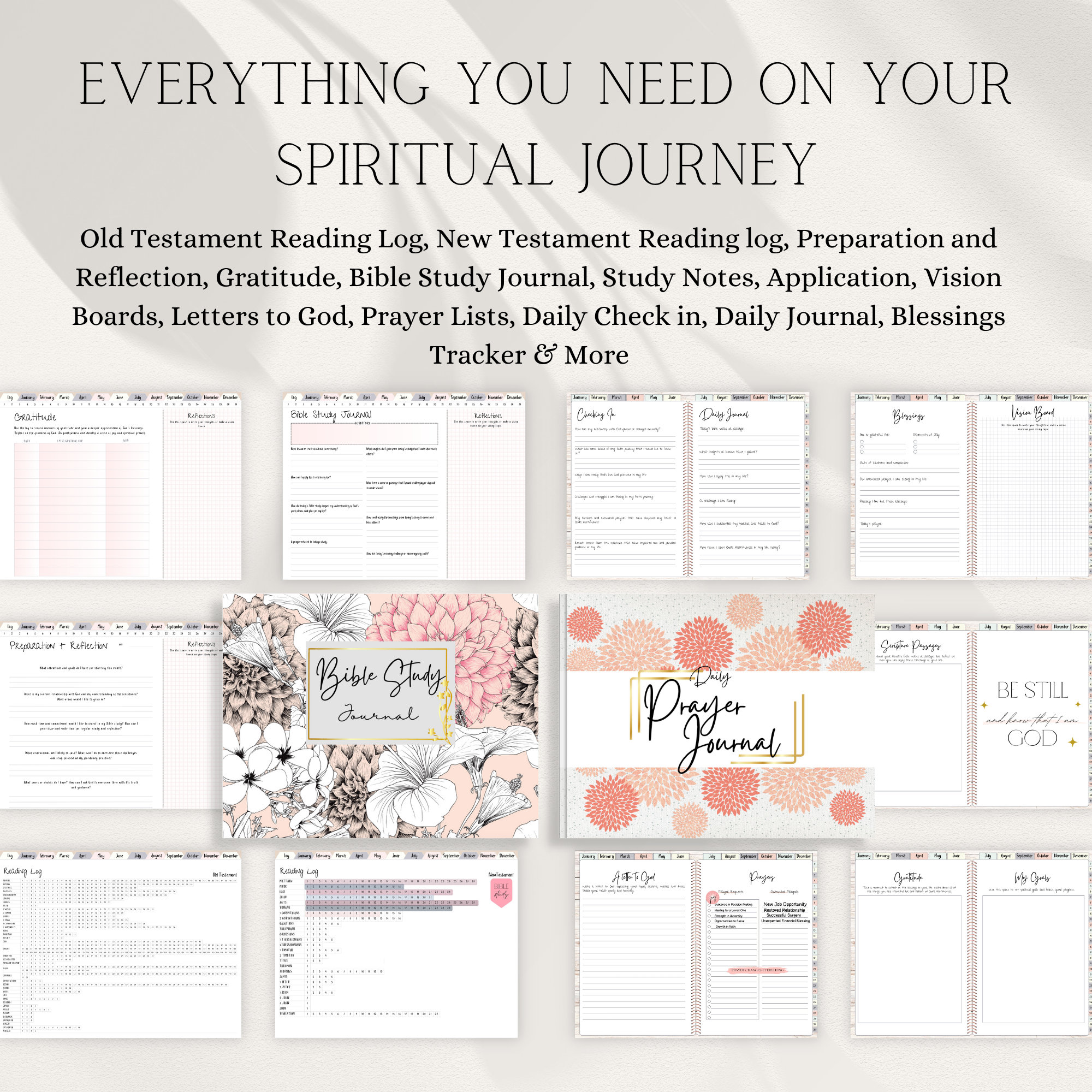 Prayer & Bible Study Journal Bundle Devotional Journal Bible Study ...