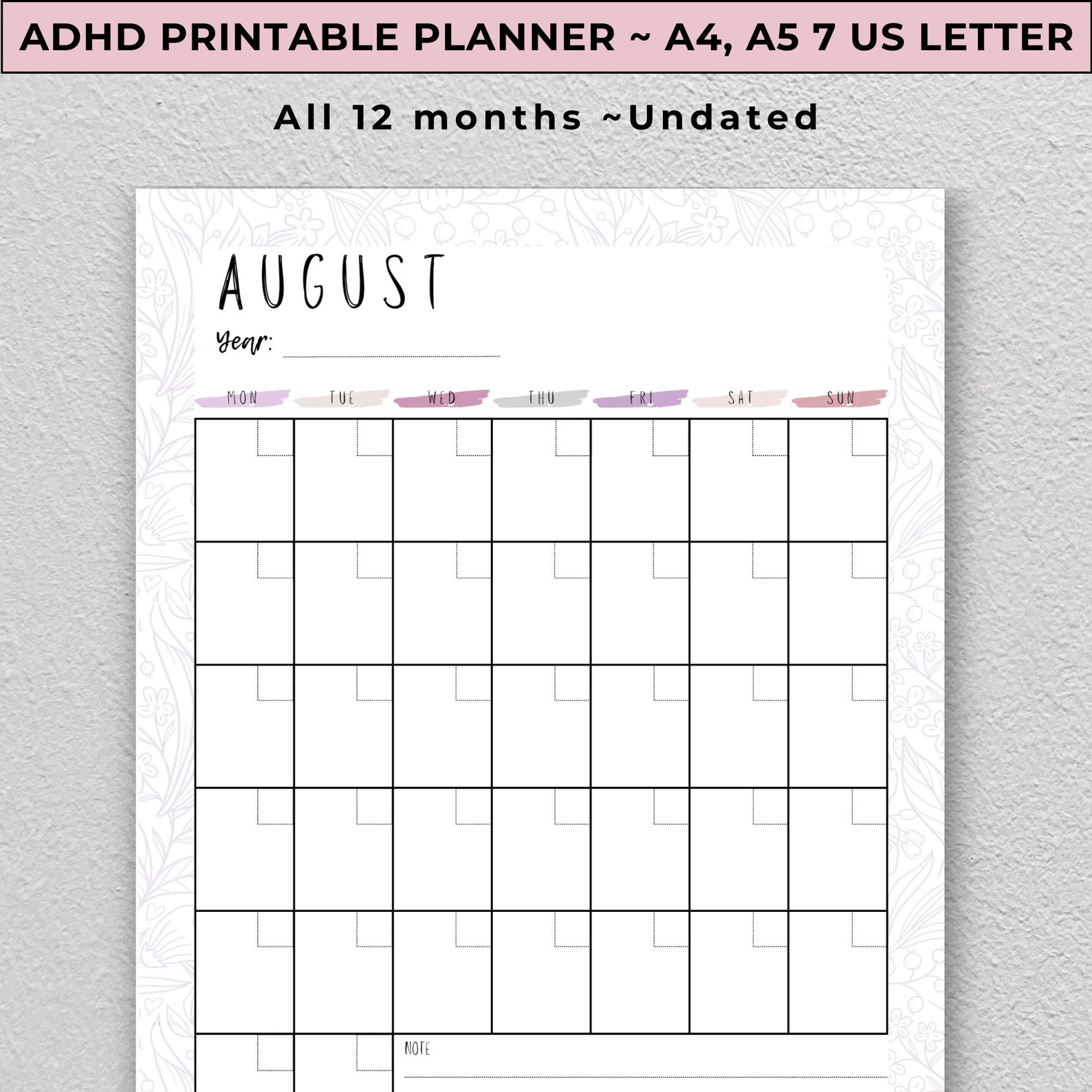 ADHD Planner Printable, Adhd Planner Adult, Planner Printable, Adhd ...