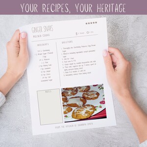 Editable Recipe Card Template Printable Customize Fonts & - Etsy