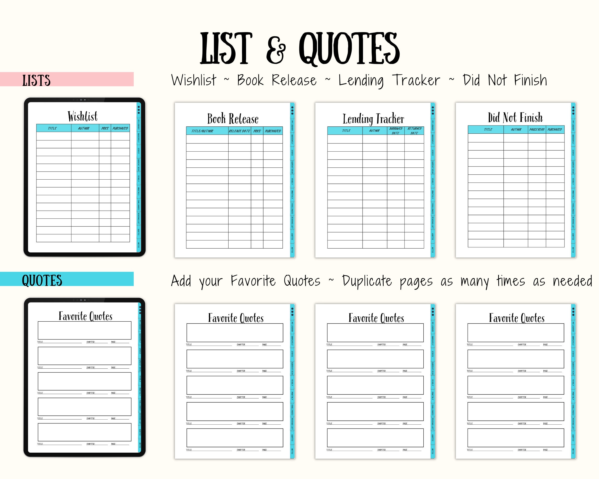 Digital Reading Journal Reading Planner, Reading Tracker, and Digital ...