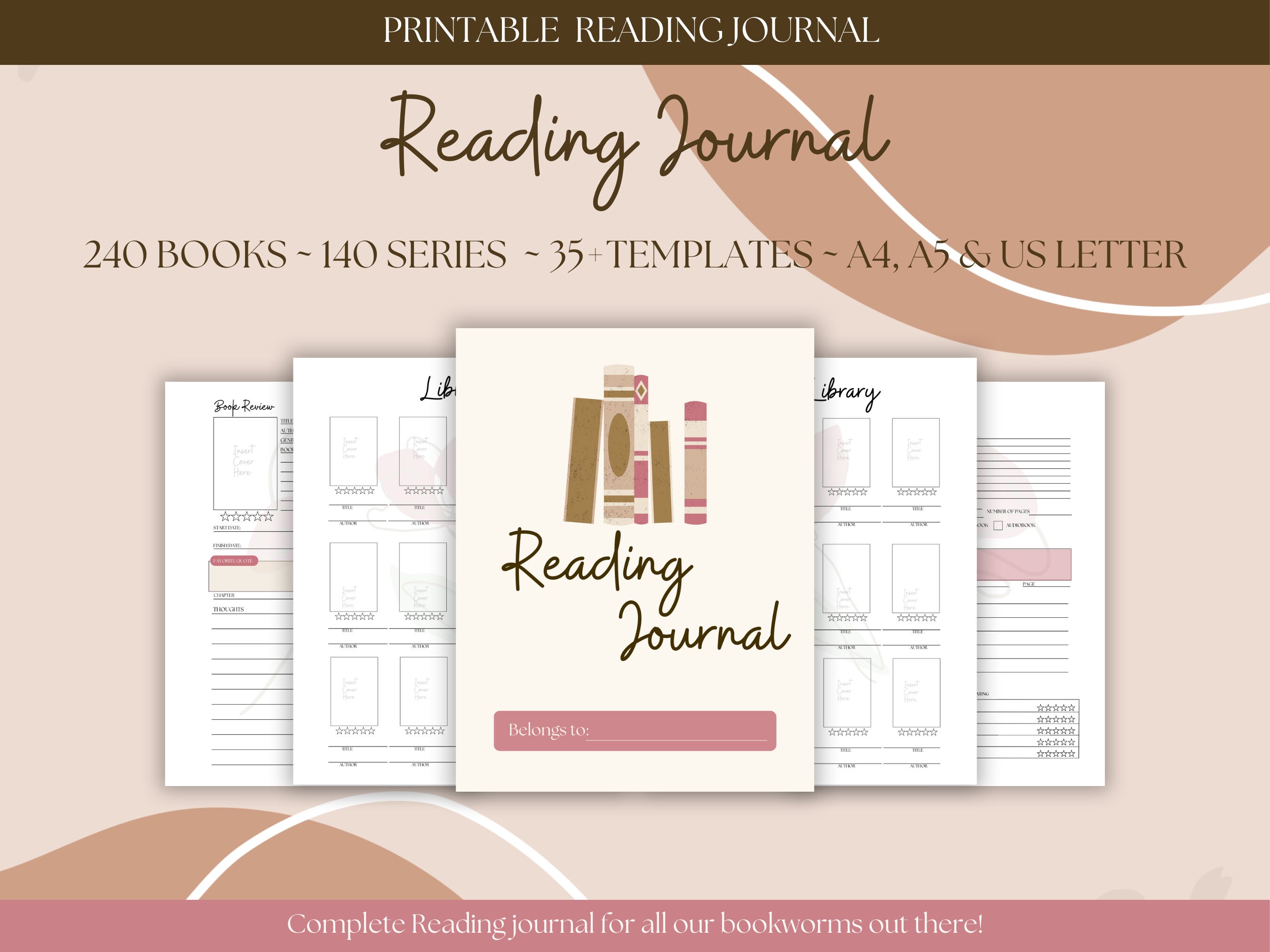 Printable Reading Journal, Reading Planner, Reading Tracker, Reading ...