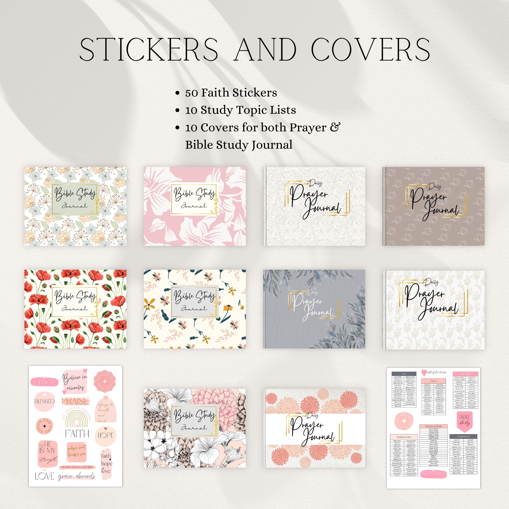 Prayer & Bible Study Journal Bundle Devotional Journal Bible Study ...