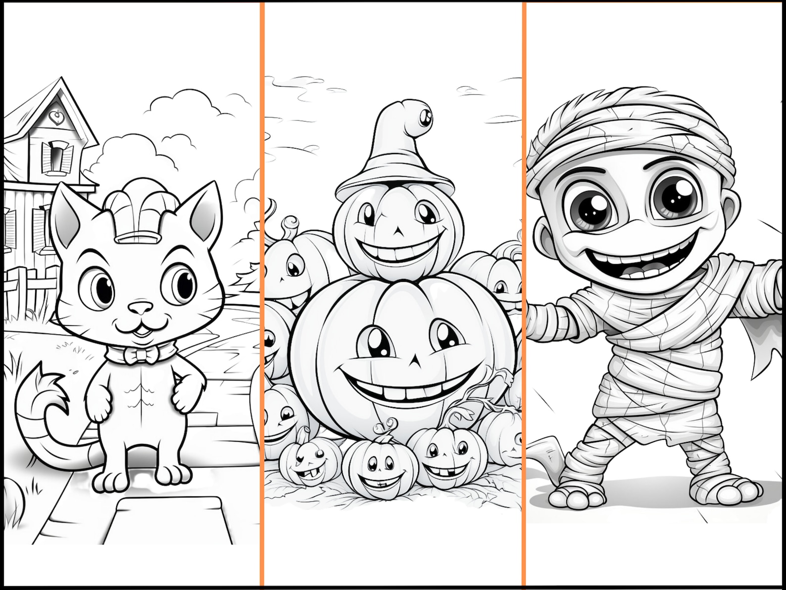 Kids Coloring Book Halloween Coloring Halloween Coloring - Etsy