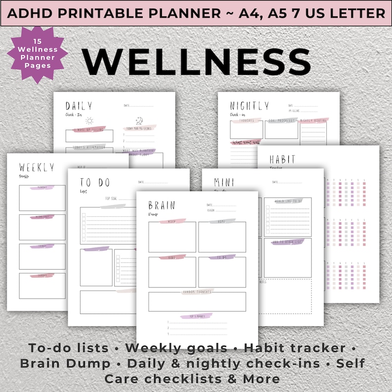 ADHD Planner Printable, Adhd Planner Adult, Planner Printable, Adhd ...