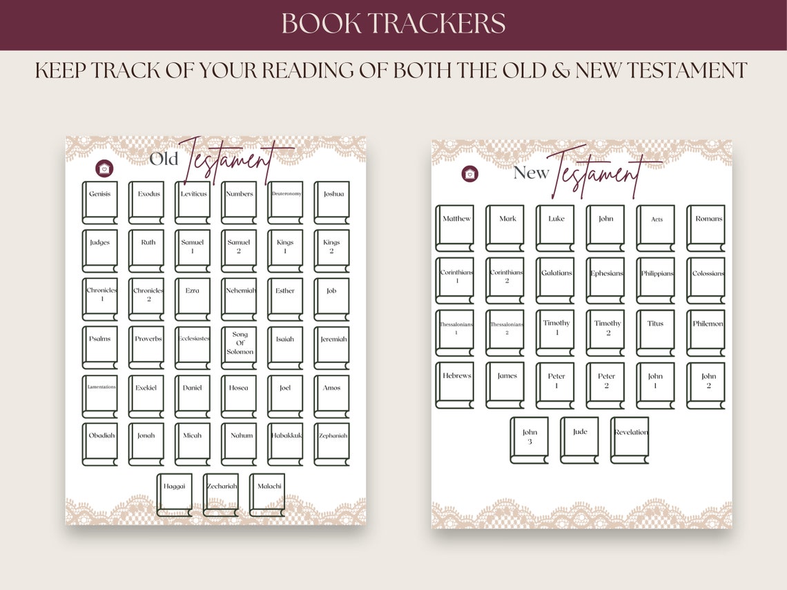 Printable Bible Study Guide, Bible Reading Trackers, Chronological ...
