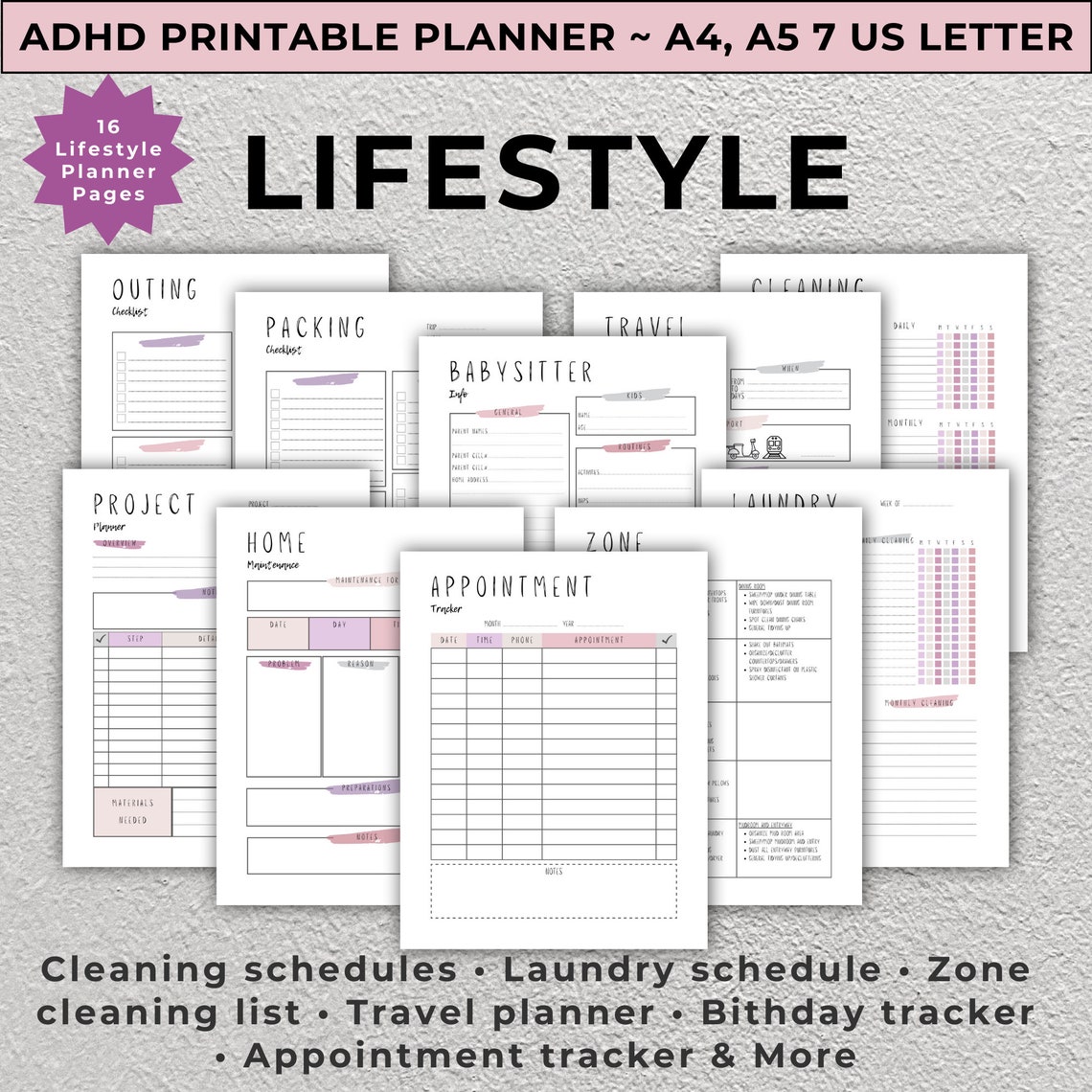 ADHD Planner Printable, Adhd Planner Adult, Planner Printable, Adhd ...