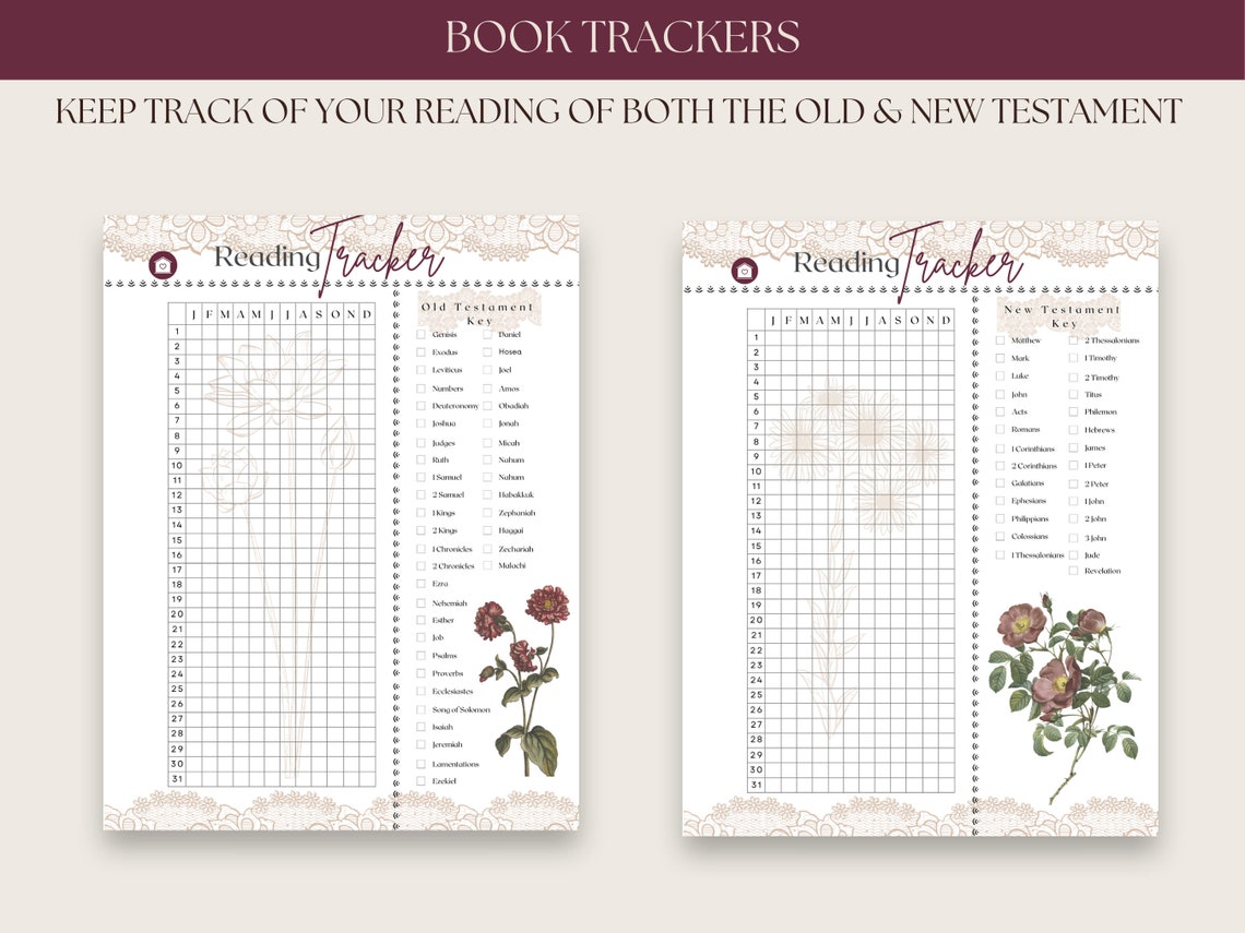 Printable Bible Study Guide, Bible Reading Trackers, Chronological ...